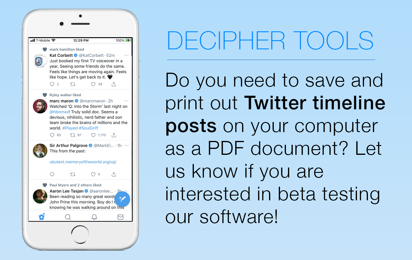 Do you have a need to save or print your Twitter Timeline posts as a PDF?