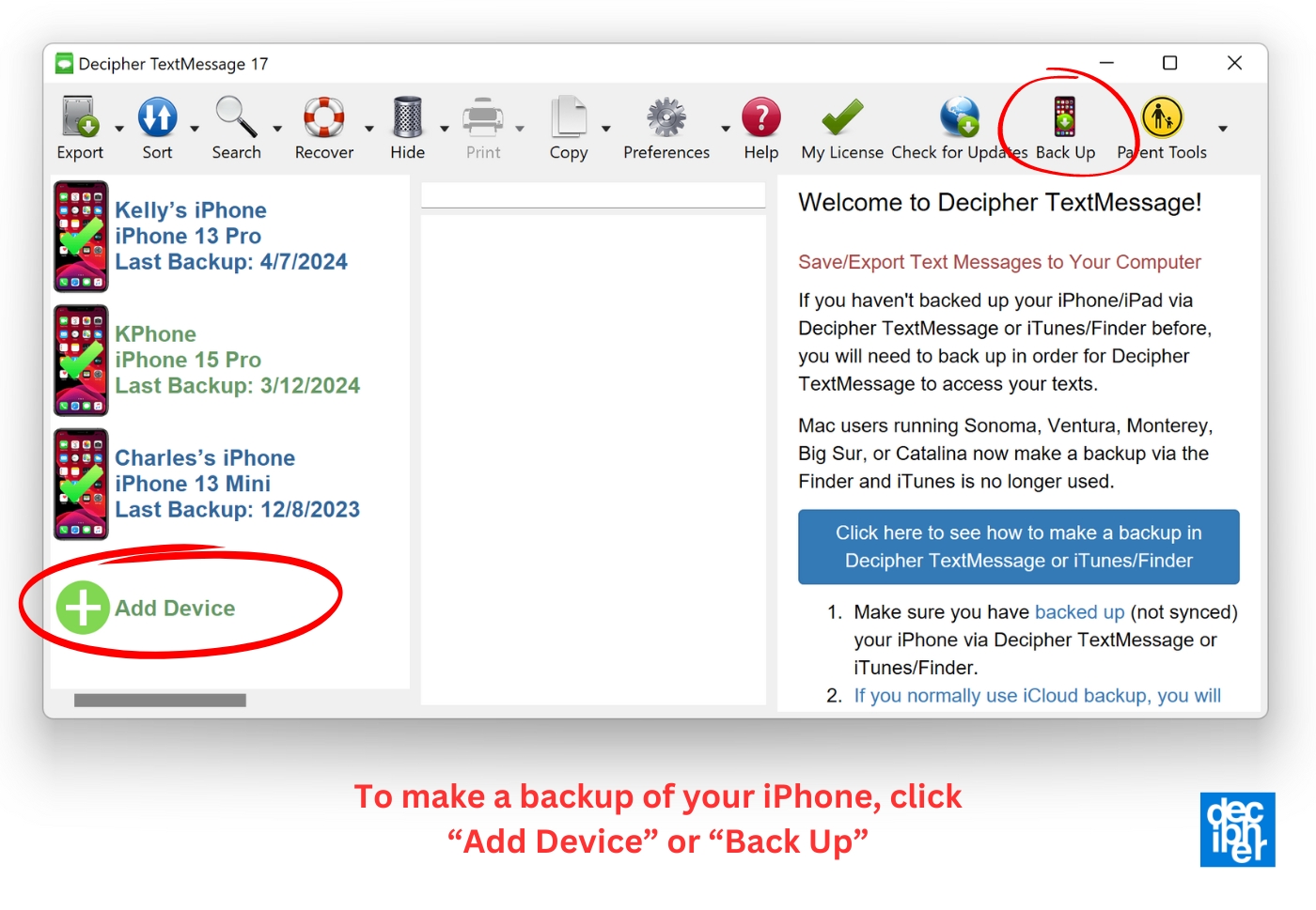 I need to know the exact steps to get Decipher TextMessage working!