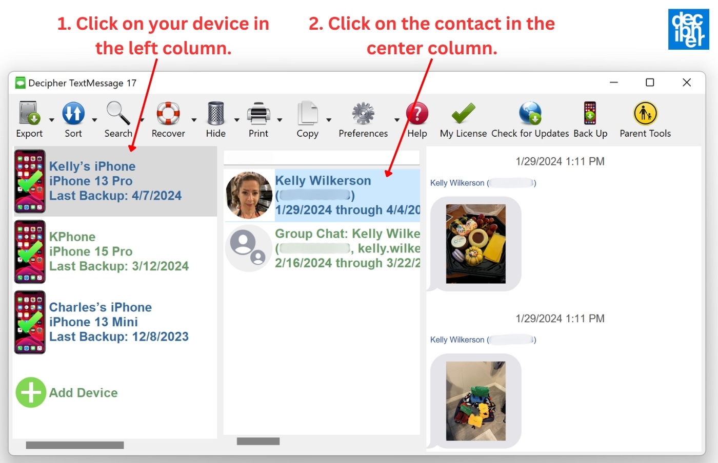 I need to know the exact steps to get Decipher TextMessage working!